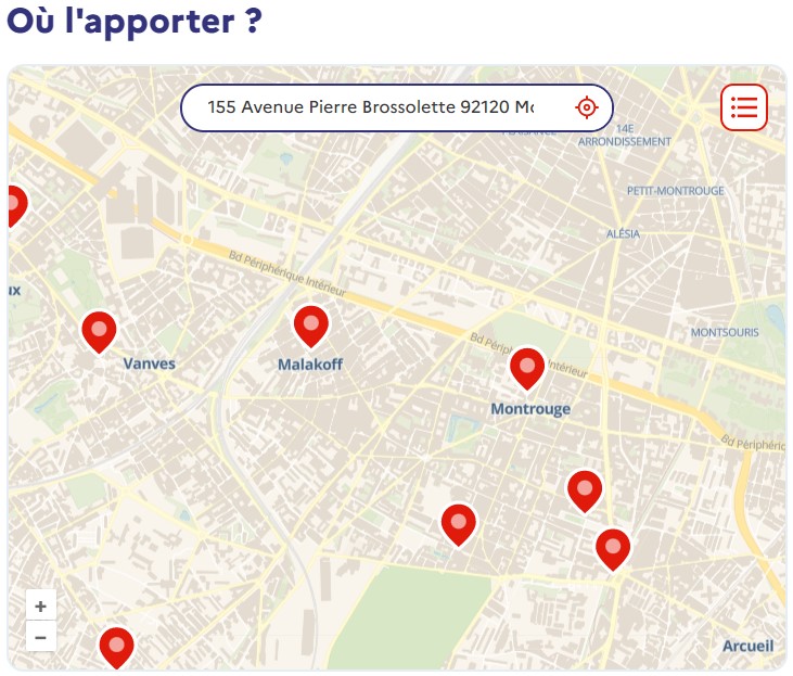 Données de géolocalisation des points d'apport - Filières REP